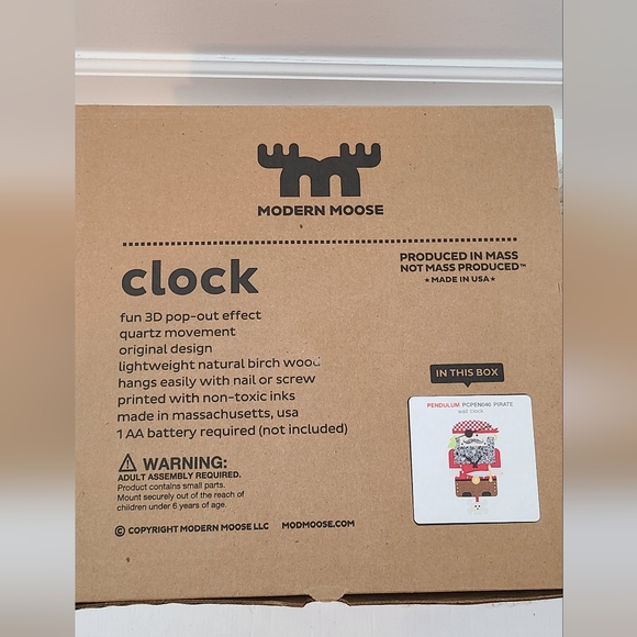 Modern Moose | Wall Decor | Nib Modern Moose Pirate Wooden Wall Clock ...